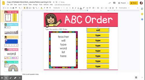 Editable Word Work and Spelling Activities for Google Classroom ...