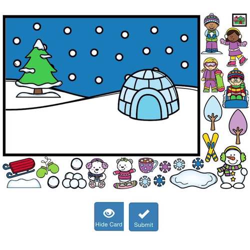 Speech and Language Open ended activities for Winter Boom Cards | TPT
