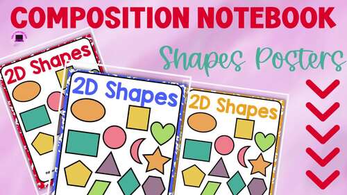 Composition Notebook Decor Shapes Posters by GinasPrintableShop | TPT