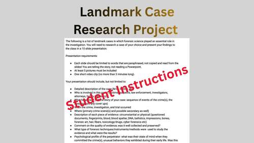 High School Forensics: Landmark Case Study Forensic Science Research ...