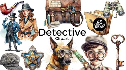 Detective Clipart - Spy Clipart - Watercolor by Fun Creatives | TPT