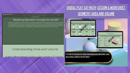 Digital SAT Prep Math (DSAT) Lesson Geometry Area and Volume | TPT