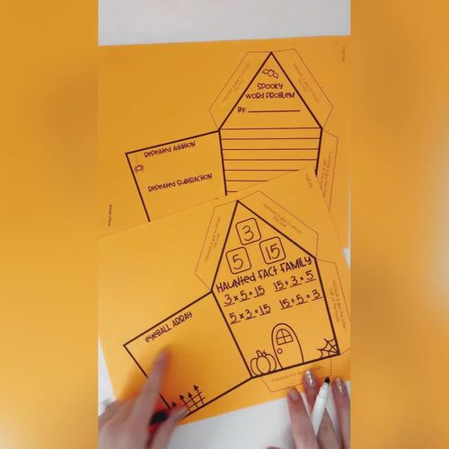 Halloween Fall Math Craft Place Value Fact Family Haunted House by Kate ...