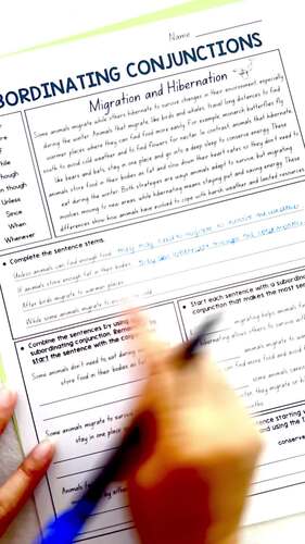 Subordinating Conjunctions Worksheets (Expository Writing) | Grades 4-6