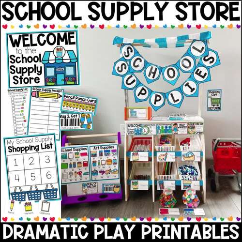 Back to School Supply Dramatic Play Bundle - Printables, Centers ...