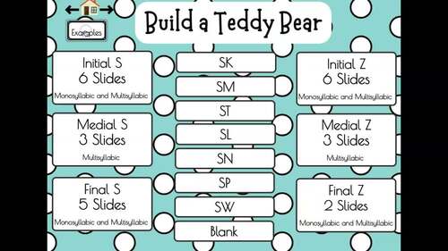 Build a Teddy Bear BOOM Cards™ S, S-Blends, and Z Sounds - Speech Therapy
