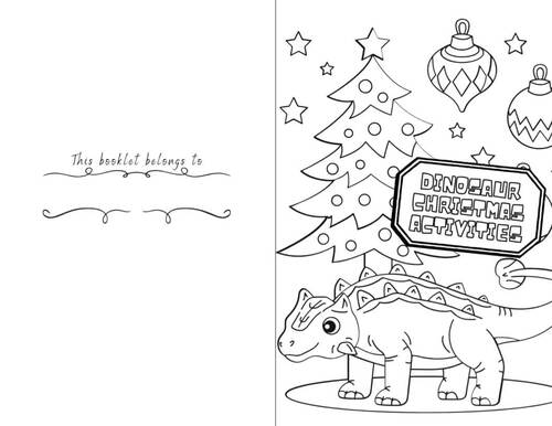 Printable Dinosaur Christmas Kids Activity Booklet, Kids Dinosaur ...