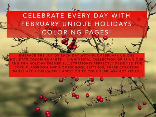 February Unique Holidays Coloring Pages Morning Work by Pearlie Janes ...