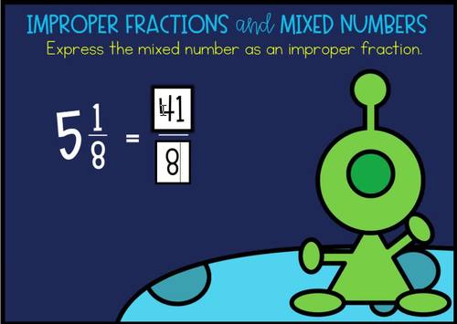 Converting Improper Fractions and Mixed Numbers Digital Boom Cards ...
