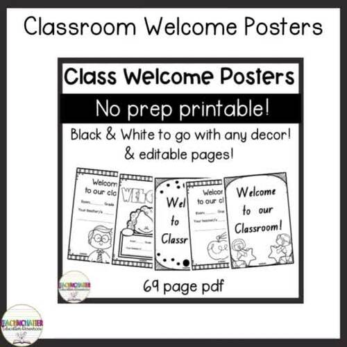 black and white classroom decorations by teachnchatter | TPT