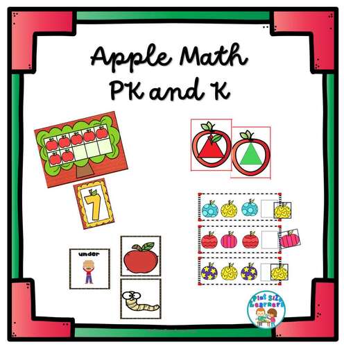 Apple Math Center Activities PK and K by Pint Size Learners | TPT