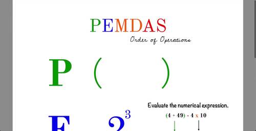 Order of Operations – PEMDAS Anchor Charts & Practice Worksheets