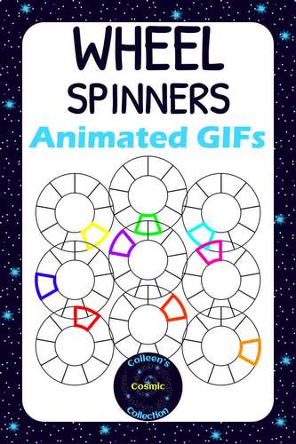 Animated GIF Single Ring Customizable Wheel Spinners Clipart – 9 Sections