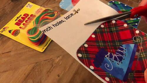 Winter Fine Motor Lacing Cards by Miss Fuzzy Bee | TPT