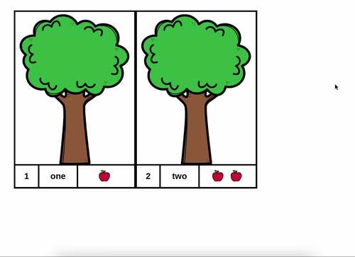 Fall Apple Fine Motor Counting Task Cards Pre-K, Kindergarten, Special ...