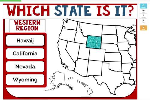 50 States and Capitals Western Region | Boom Cards | Distance Learning