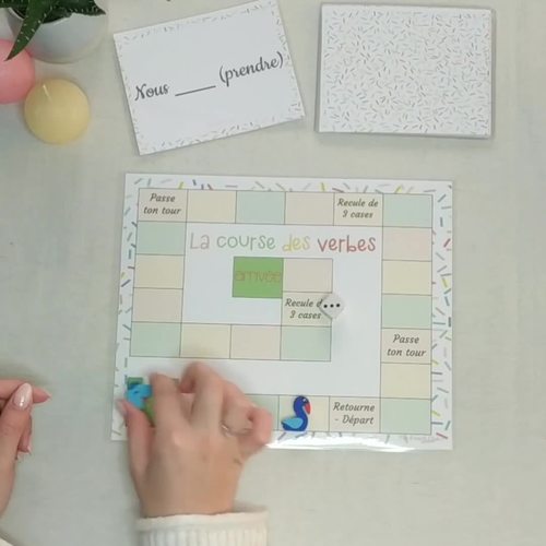 French Verbs Board Game - Course des verbes - Niveau élémentaire