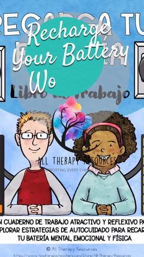 SELF-CARE Workbook - Recharge Your Battery SEL Craft Worksheets SPANISH ...