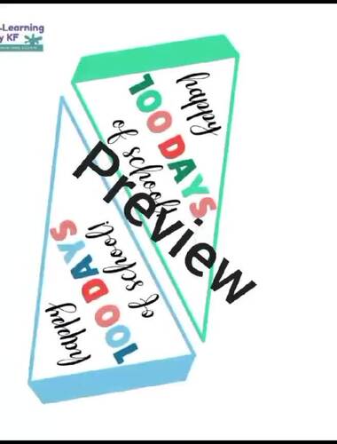 100th Day of School Printable Pennant Flags by E-learning by KD | TPT