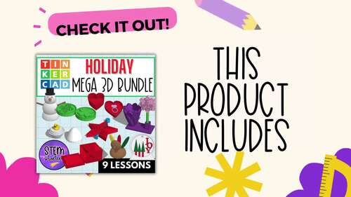 3D Tinkercad HOLIDAY MEGA Bundle | 9 LESSON curriculum || 3D Printing