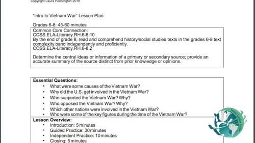 US History Webquest Lesson Plan: Intro to Vietnam War by Social Studies ...