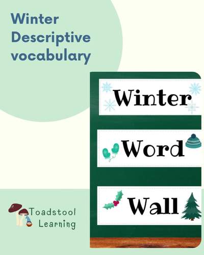 Winter Vocabulary Word Wall by Toadstool Learning | TPT