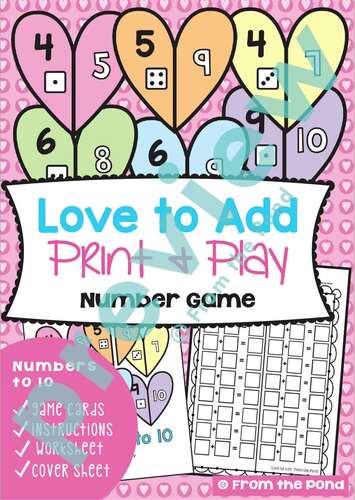 Valentine’s Day Addition Math Center | Counting On Strategy with Heart ...