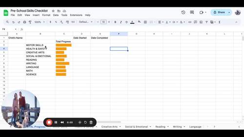 Pre-School Skills Checklist Homeschool Progress Tracker by Speech In ...