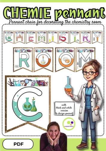 Chemistry | Pennant chain for decorating the chemistry room by Lernfitness