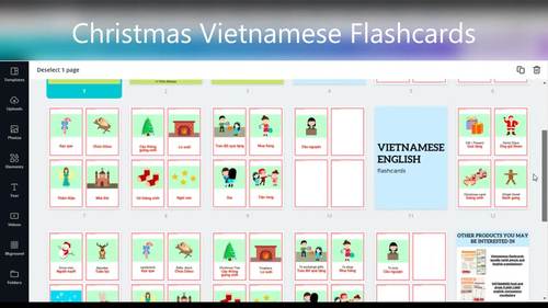 VIETNAMESE CHRISTMAS FLASH CARD | CHRISTMAS vietnamese flashcards christmas