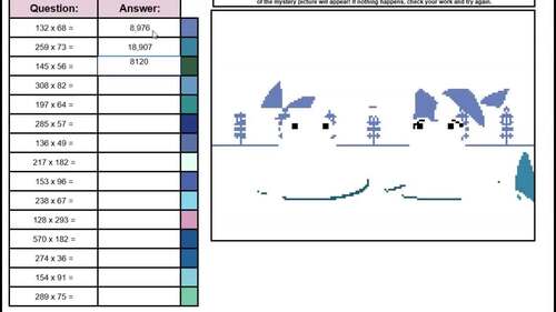 Valentine's Day Multiplying and Dividing Mystery Math Picture | TPT