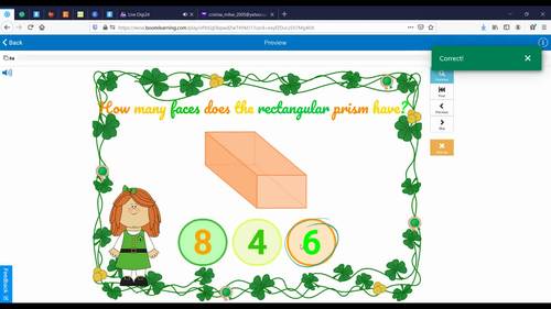 St Patricks Day Math 3D Shapes Attributes Boom Cards 1st Grade Math ...