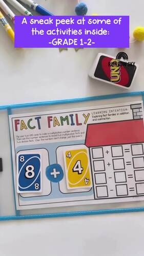 Grade 1-2 UNO Games - Version 3 by Rainbow Sky Creations | TPT