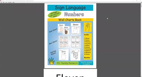 ASL Wall Charts Counting Numbers 11-20 (Light Skin and Dark Skin) Sign ...