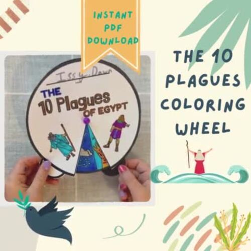 Passover Coloring Wheel | 10 Plagues Craft | Bible Activity | Sunday School