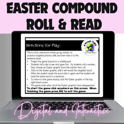 Easter Roll & Read Multisyllabic Compound Words & Sentences Digital ...