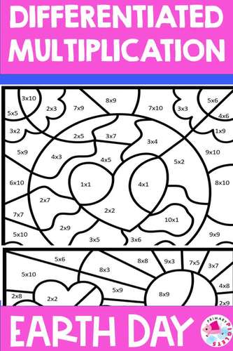 Earth Day Math Craft Coloring Pages April Color by Number Code ...
