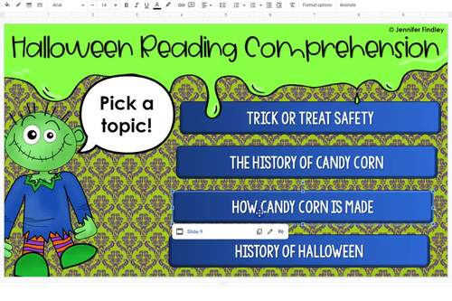 Halloween Reading Comprehension | Digital Halloween Reading - Distance ...