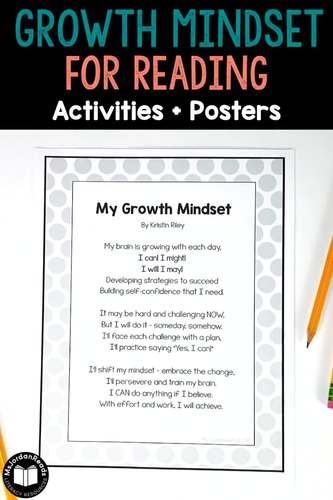 Growth Mindset for Reading | Activities + Posters by MsJordanReads