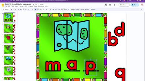 CVC Short Vowels Interactive Phonics Slides for Kindergarten | TPT