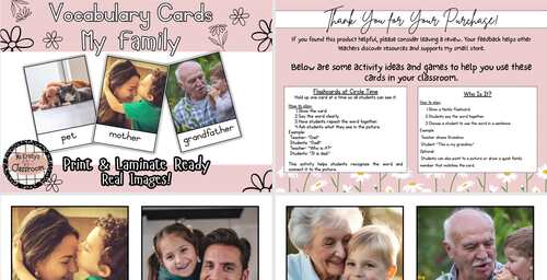 Family Vocabulary Flashcards | My Family Cards | Real Image Vocabulary