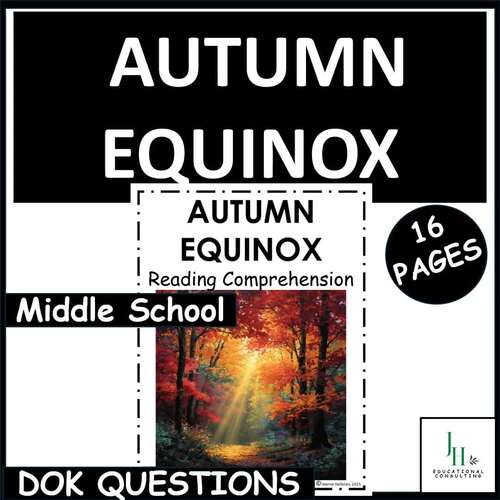 Autumn Equinox Reading Comprehension Passage with DOK Questions | No ...