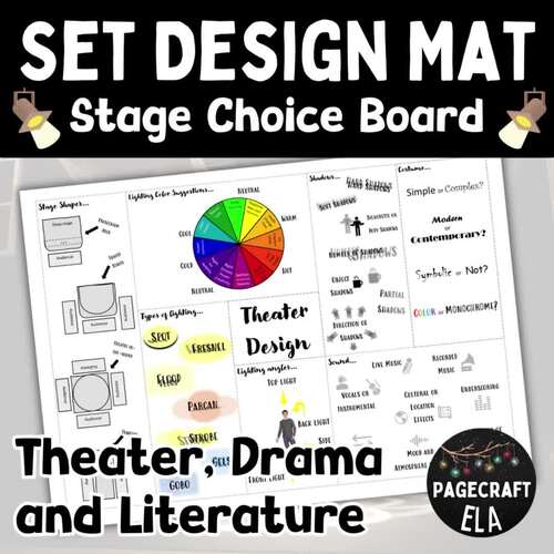 Theater Design Mat | Prompt Sheet | Visual Choice Board | Drama and ...