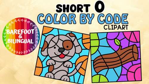 Short O Color by Code Clipart | CVC Word Clip Art | Short Vowels