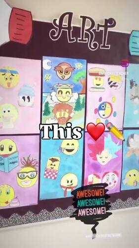 All About Me: Emoji Art Project / Back to School Art Project Oil Pastel Art