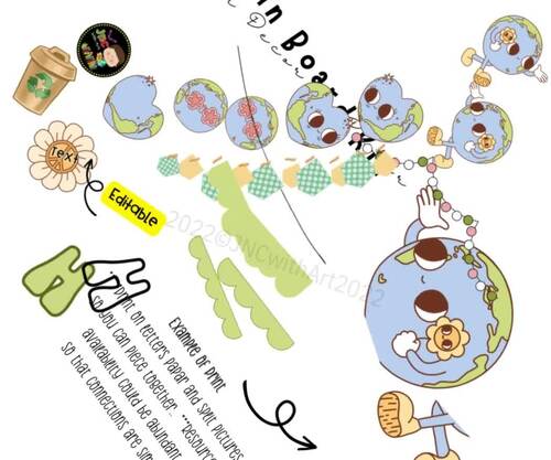 Groovy Earth Day Bulletin Board Kit ,Spring April Classroom Door Decor ...