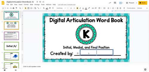 Digital Articulation Flashcards: L | Personalized Word Book For Google ...