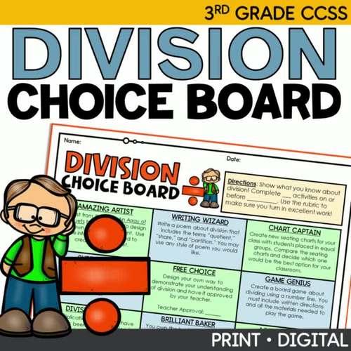 Division Choice Board - 3rd Grade - B.E.S.T. Standards | TPT