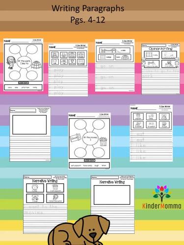 K-1 Beginning Paragraph Writing by KinderMomma Learning | TPT