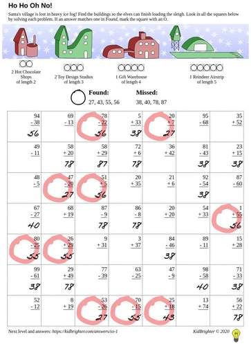 2nd Grade December Math Worksheets by KidBrighter | TPT